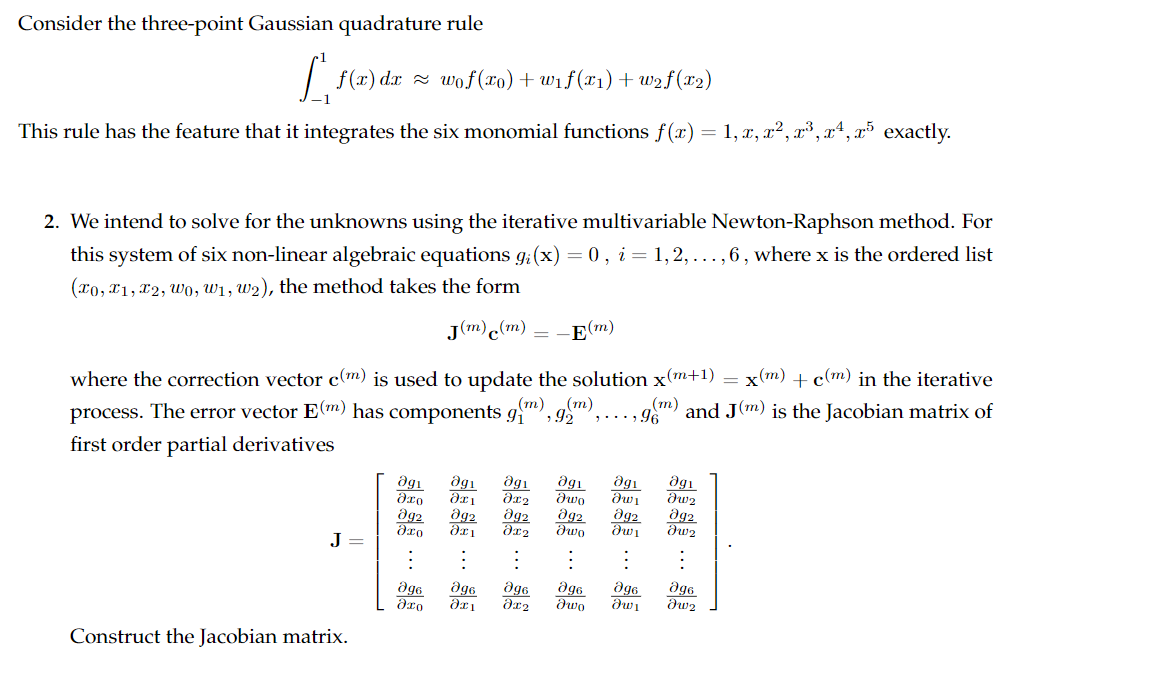 Solved Consider the three-point Gaussian quadrature rule Ls | Chegg.com