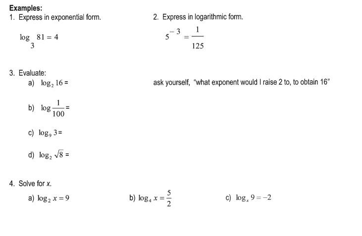 Solved Examples: 1. Express in exponential form. 2. Express | Chegg.com