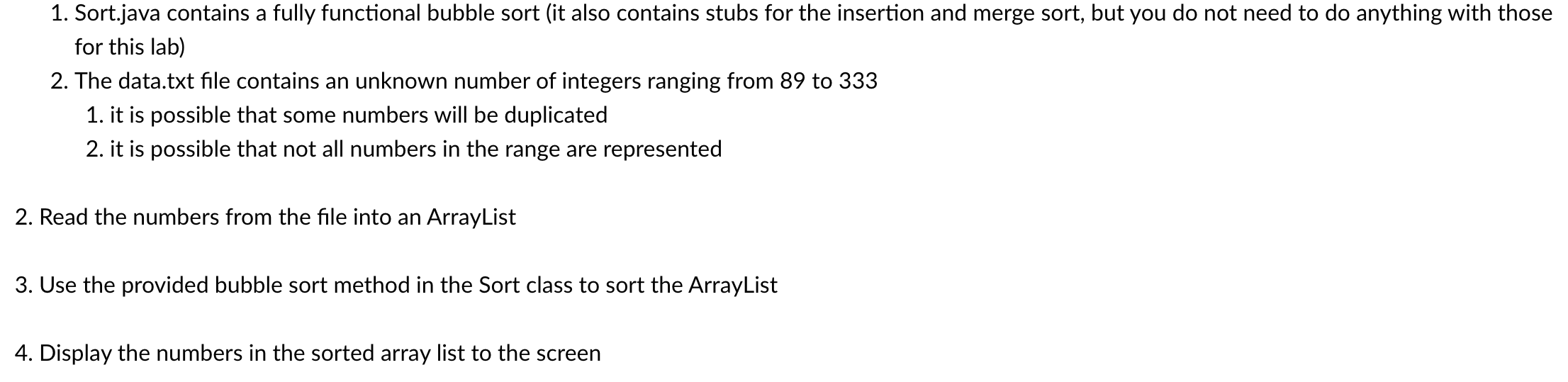 Solved Lab 14a Sorts.java Below import | Chegg.com