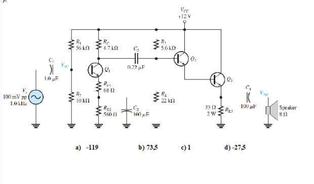 Solved What is the gain of second stage of circuit? Beta(DC) | Chegg.com