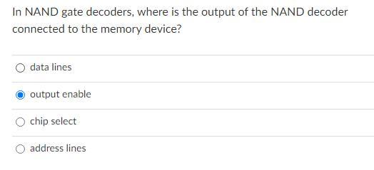 Solved In NAND gate decoders, where is the output of the | Chegg.com
