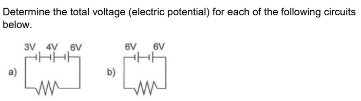 Solved Determine the total voltage (electric potential) ﻿for | Chegg.com