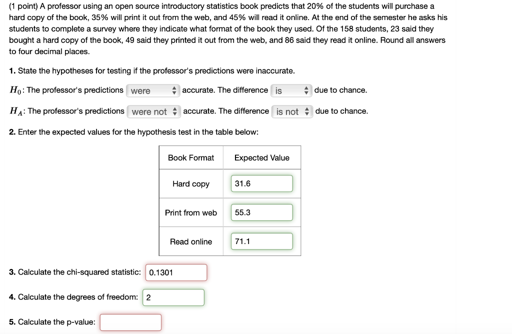 Solved (1 point) A professor using an open source | Chegg.com