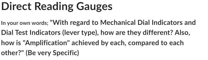 Solved Direct Reading Gauges In your own words; "With regard | Chegg.com