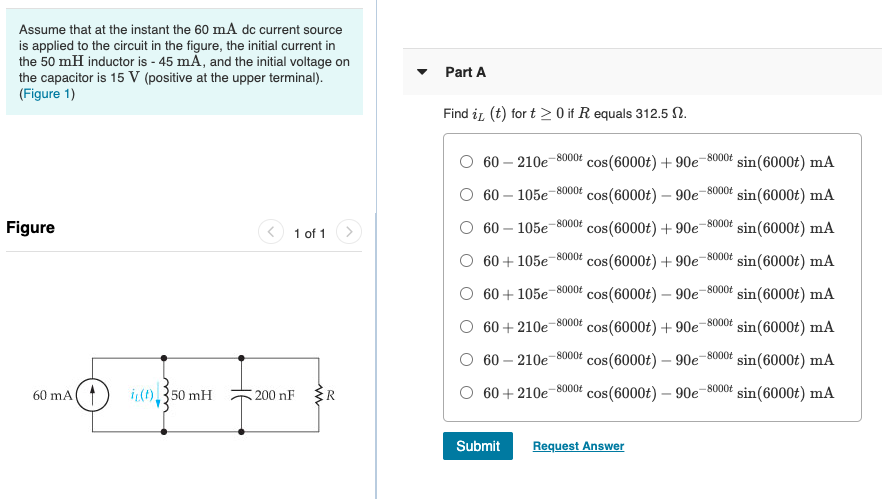Solved Assume that at the instant the 60 mA dc current | Chegg.com