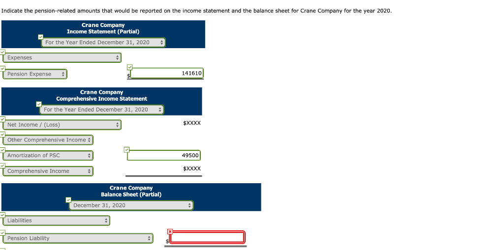 Solved Exercise 20-11 (Part Level Submission) Crane Company | Chegg.com
