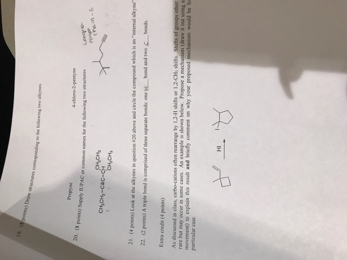 Solved points) Draw structures corresponding to the | Chegg.com