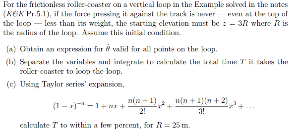 Solved 5.1 Loop-the-loop* A small block of mass m starts | Chegg.com