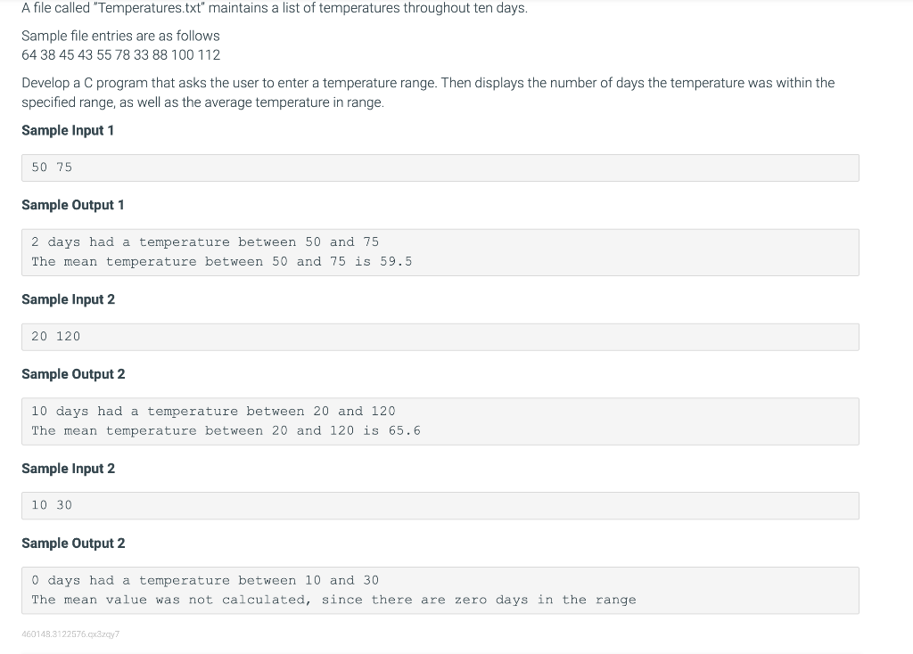 Solved A file called "Temperatures.txt" maintains a list of | Chegg.com