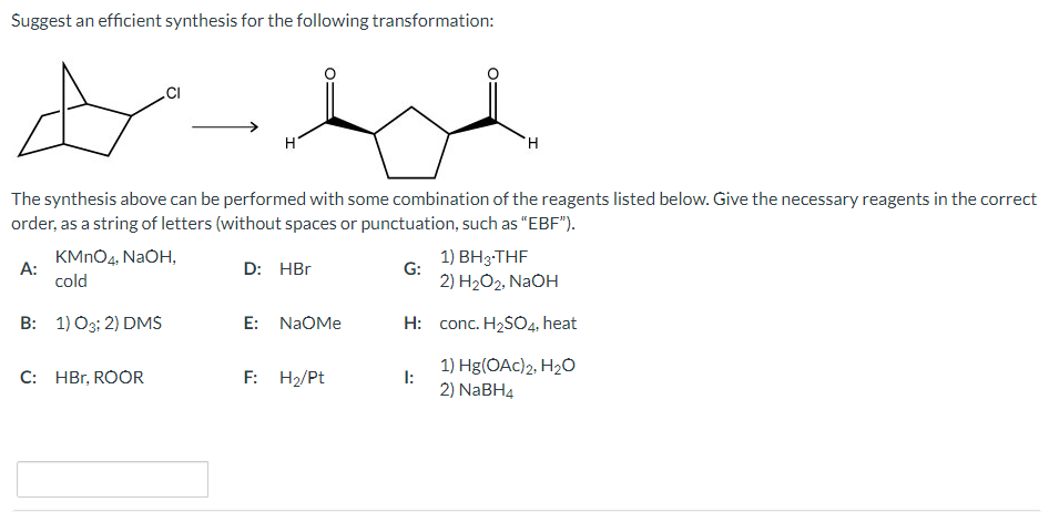 Solved Suggest an efficient synthesis for the following | Chegg.com
