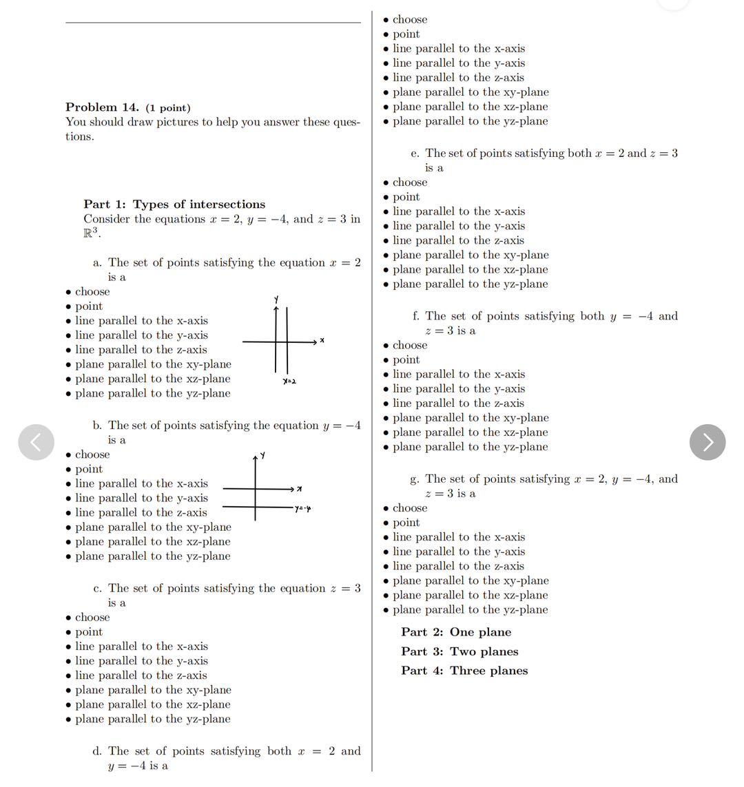 Solved Problem 14. (1 ﻿point)You should draw pictures to | Chegg.com