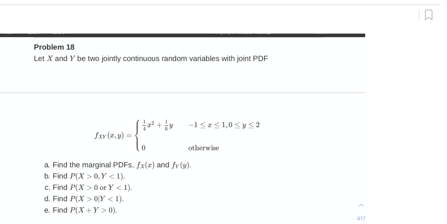 Solved Problem 18 Let X and Y be two jointly continuous | Chegg.com