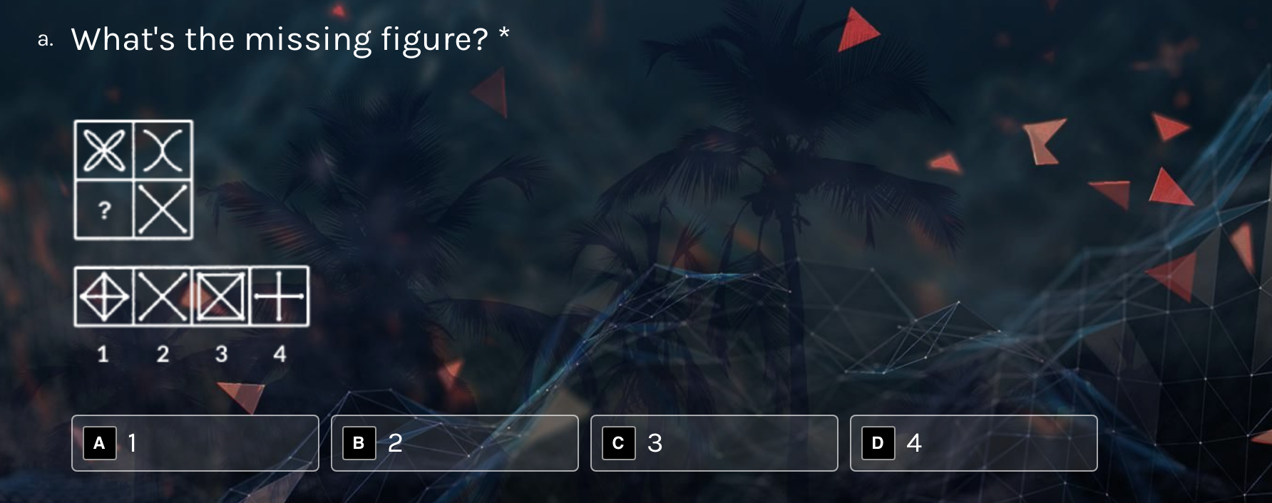 Solved a. What's the missing figure? * XX x ? 1 2 3 4 A 1 B | Chegg.com