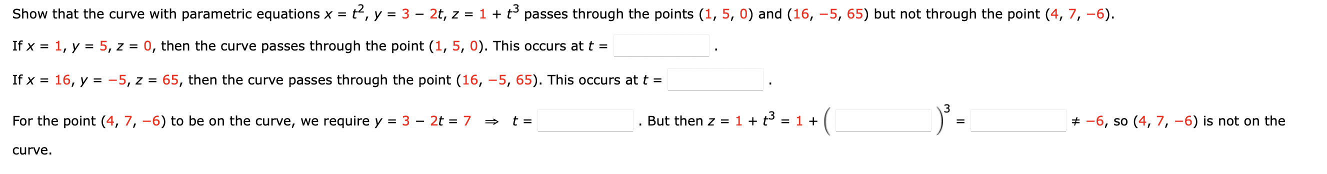 Solved Show That The Curve With Parametric Equations