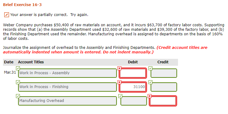 Solved Brief Exercise 16-3 Your answer is partially correct. | Chegg.com