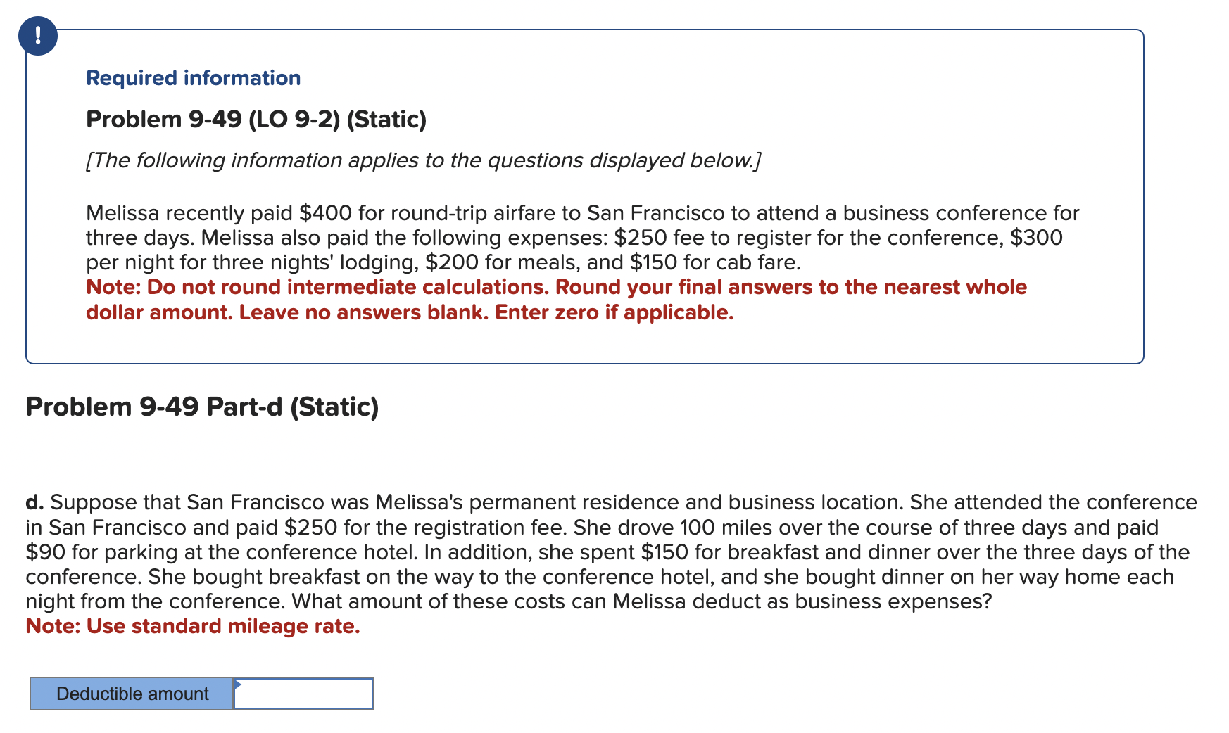 Solved Required informationProblem 9-49 (LO | Chegg.com