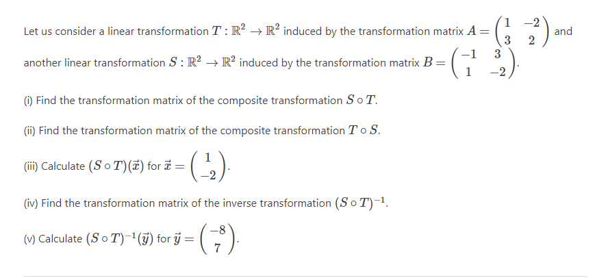 Solved 1 Let us consider a linear transformation T: R2 R2 | Chegg.com