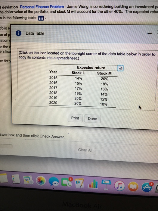 Solved deviation Personal Finance Problem Jamie Wong is | Chegg.com