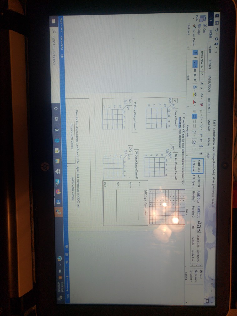 Solved Lab 7- Combinational Logic Design [Read-Only] - Word | Chegg.com