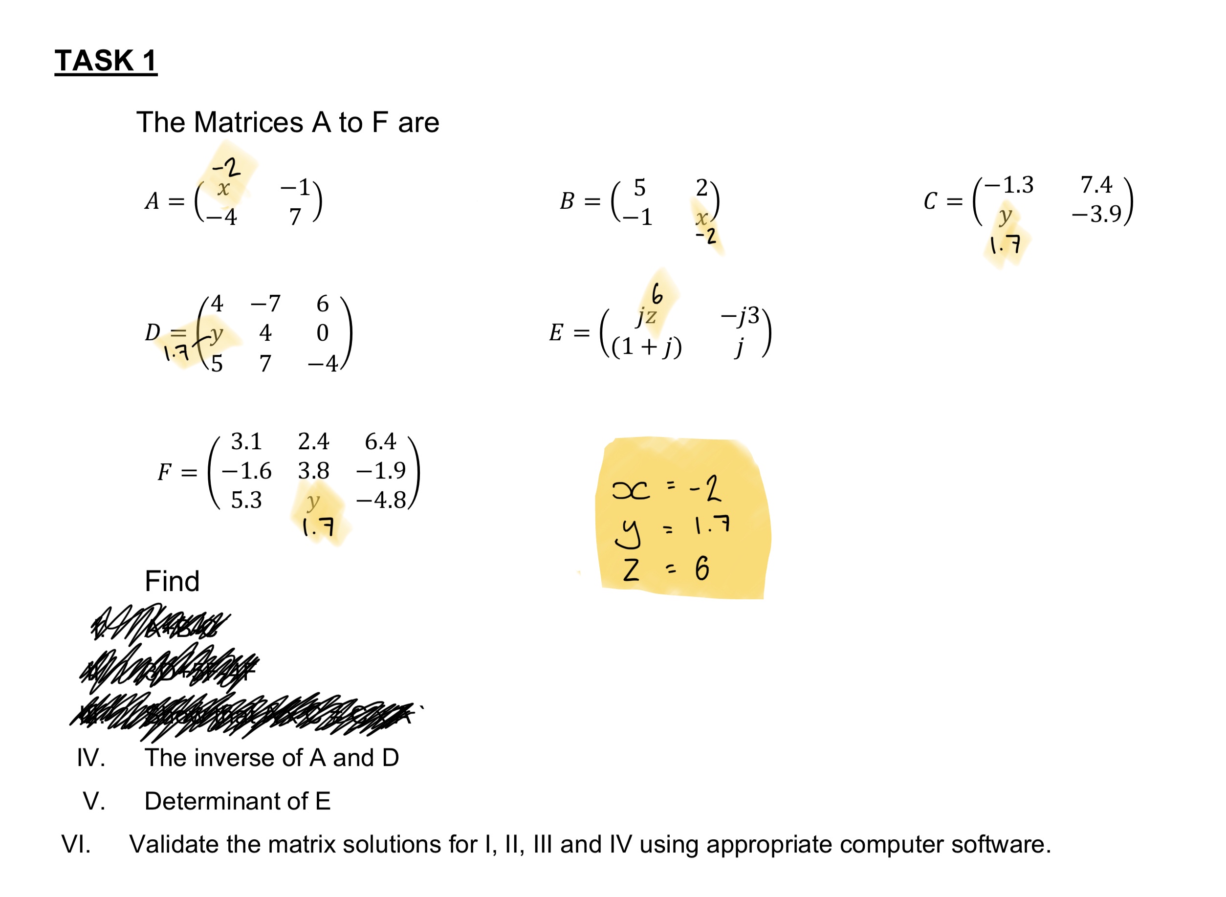 Solved The Matrices A to F are | Chegg.com