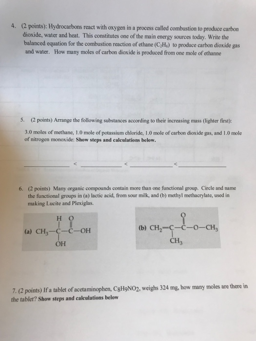 Solved 4. (2 points): Hydrocarbons react with oxygen in a | Chegg.com