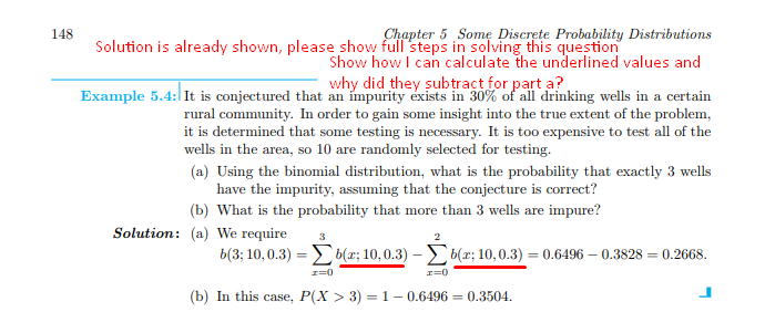 Solved 148 Chapter 5 Some Discrete Probability Distributions | Chegg.com