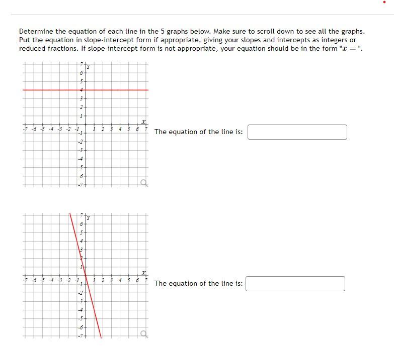 Solved Determine the equation of each line in the 5 graphs | Chegg.com