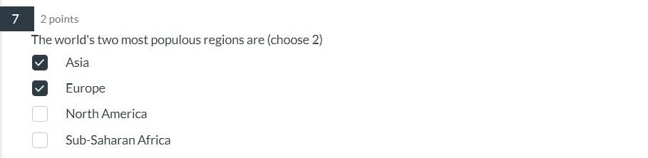Solved The less populated areas of the world usually share | Chegg.com