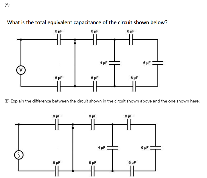 Solved What is the total equivalent capacitance of the | Chegg.com