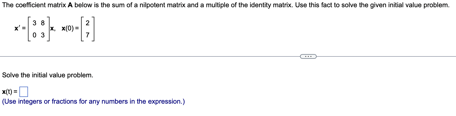 Solved The coefficient matrix A below is the sum of a | Chegg.com