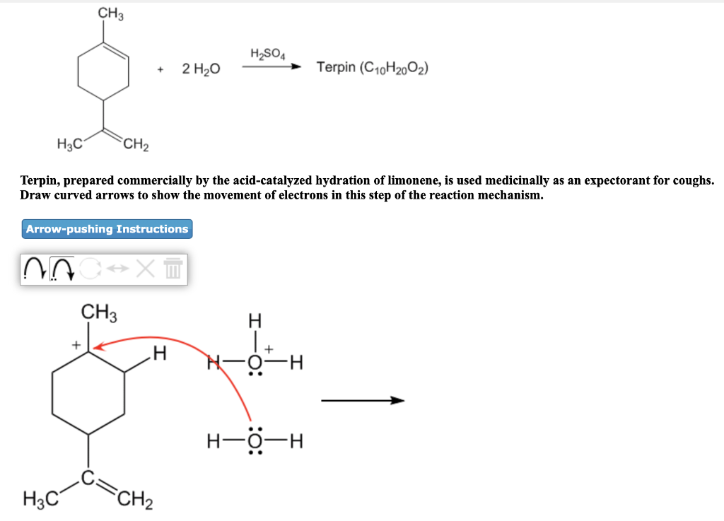 Solved CH3 H2SO4 Terpin (CroH20 O2 H3C CH2 Terpin, prepared | Chegg.com