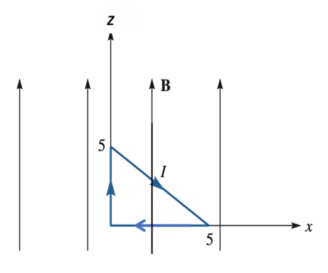 Solved A triangular loop is placed in the x-z plane, as | Chegg.com