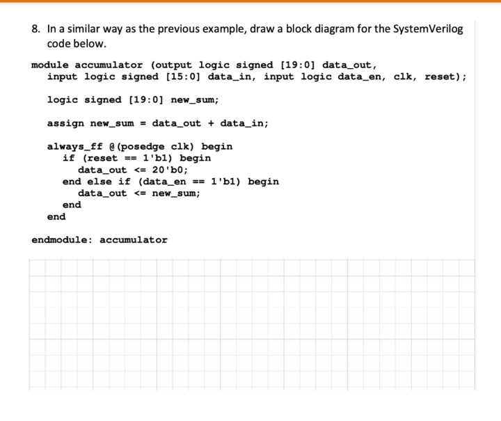 9. Rewrite the System Verilog code from the previous | Chegg.com
