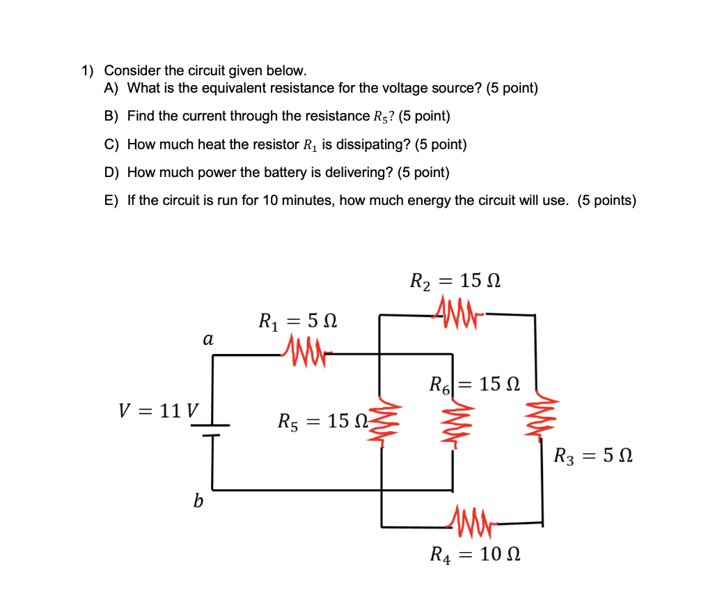 Solved 1) Consider the circuit given below. A) What is the | Chegg.com