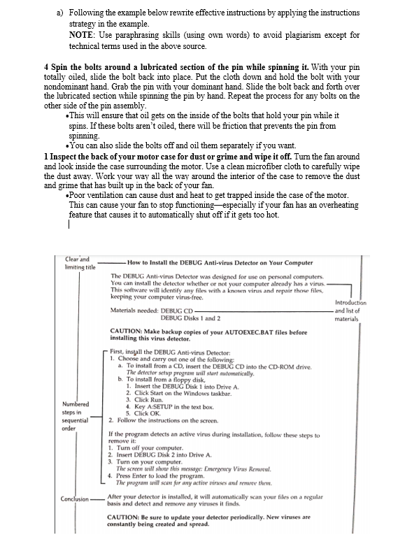 Solved a) Following the example below rewrite effective | Chegg.com