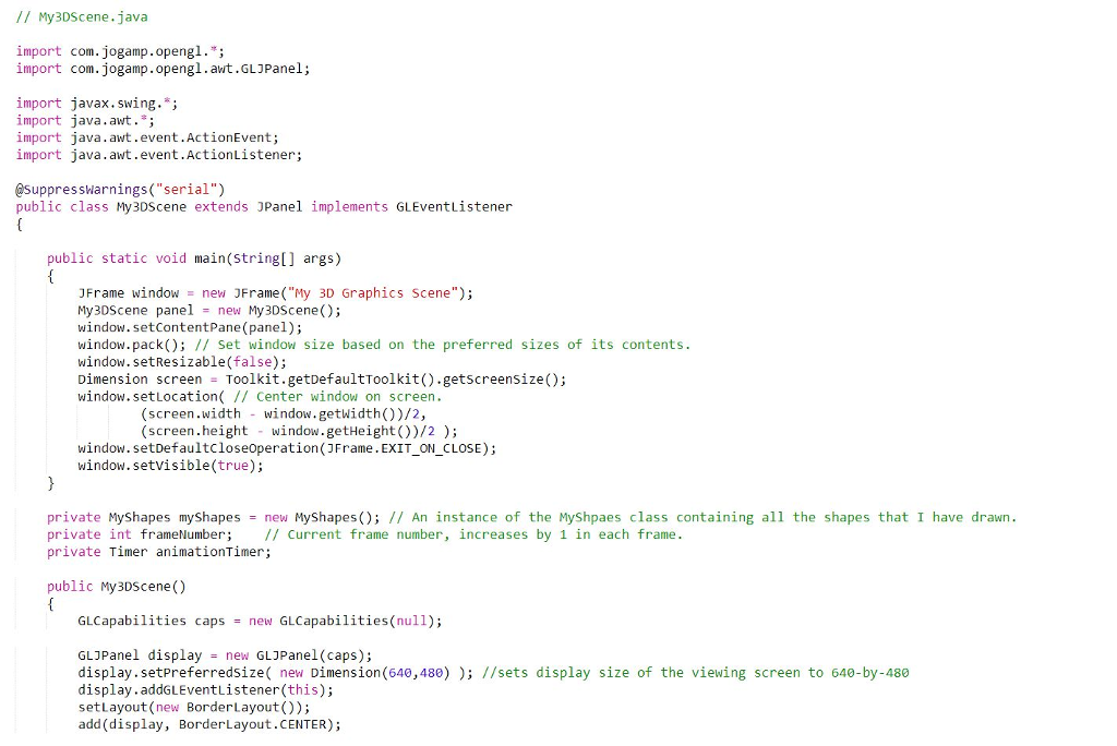 (Solved) - Using Netbeans or Eclipse, develop a JOGL application that ...