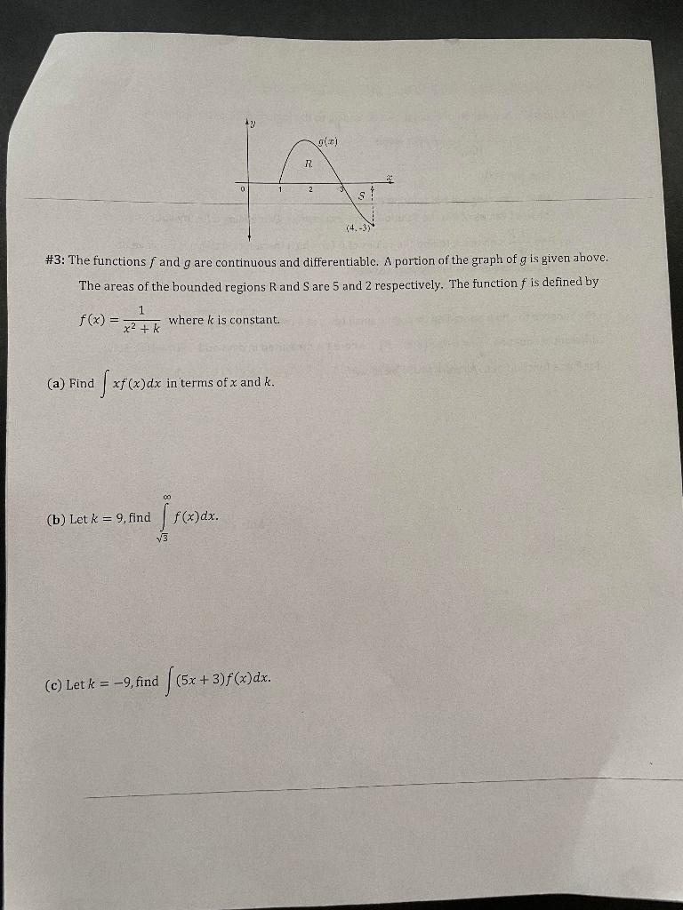 Solved ly O() R. 2 s #3: The functions f and g are | Chegg.com