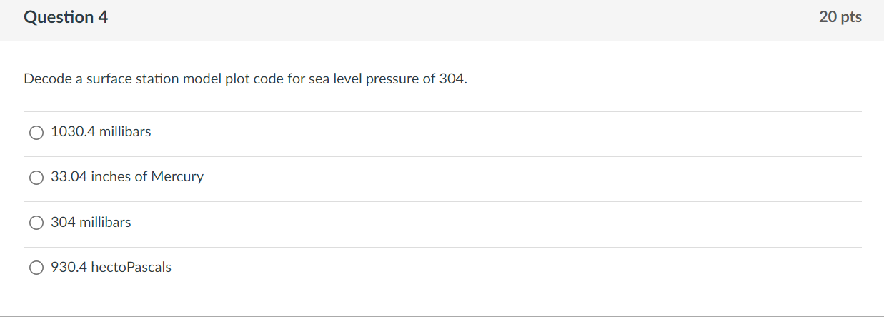 Solved Question 4 Decode a surface station model plot code | Chegg.com