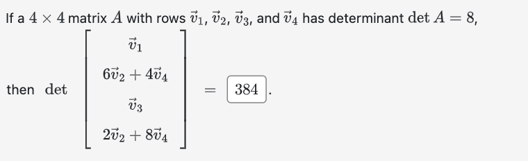 Solved If a 4×4 matrix A with rows v1,v2,v3, and v4 has | Chegg.com