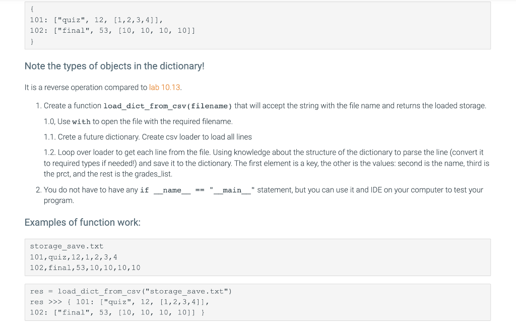 Solved 10.14 LAB: Load Dictionary Learning Objectives • Open | Chegg.com