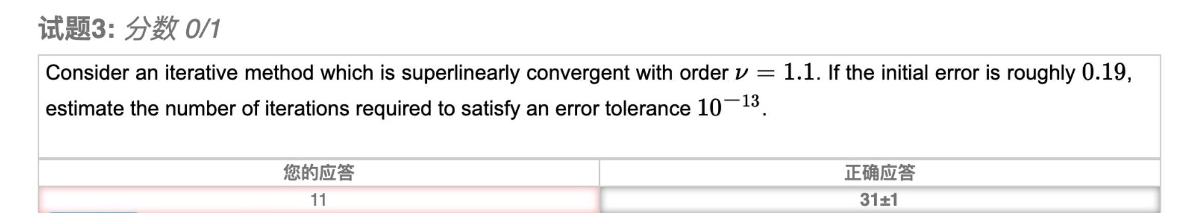 试题3: 分数 0/1 Consider an iterative method which is | Chegg.com