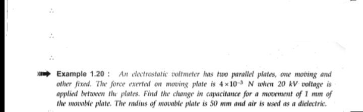 Solved . Example 1.20 : An electrostatic voltmeter has two | Chegg.com