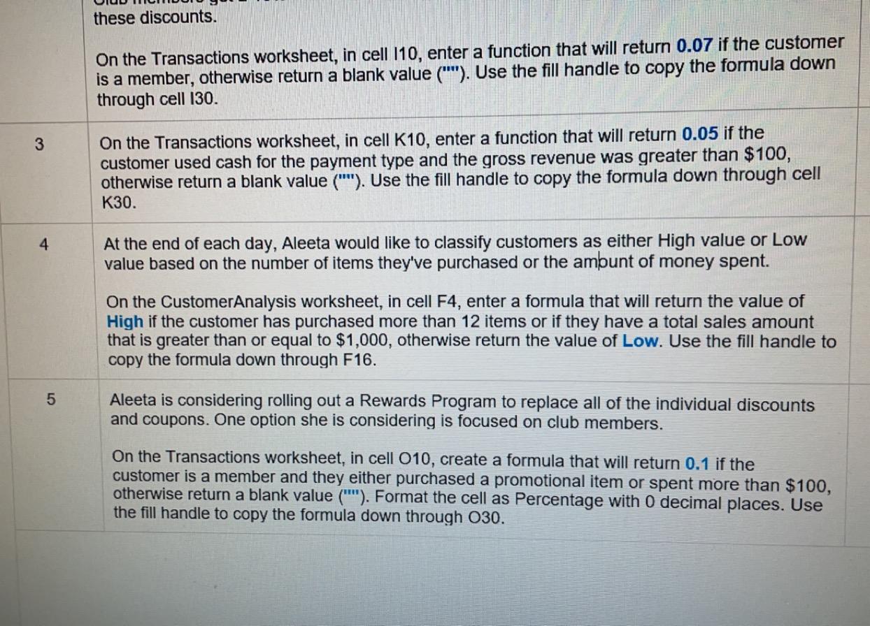 Solved these discounts. On the Transactions worksheet, in | Chegg.com