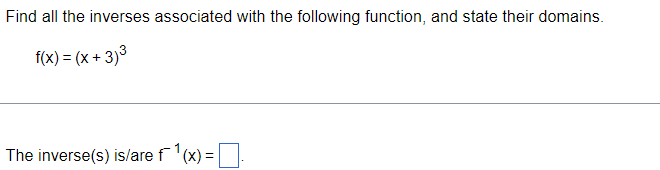 Solved Find all the inverses associated with the following | Chegg.com