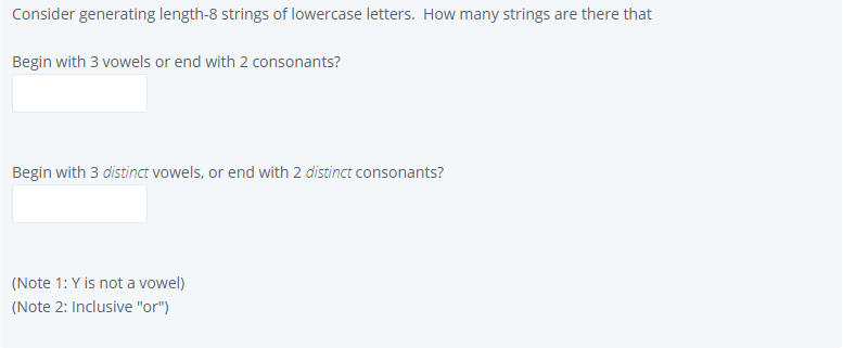 Solved Consider generating length-8 strings of lowercase | Chegg.com