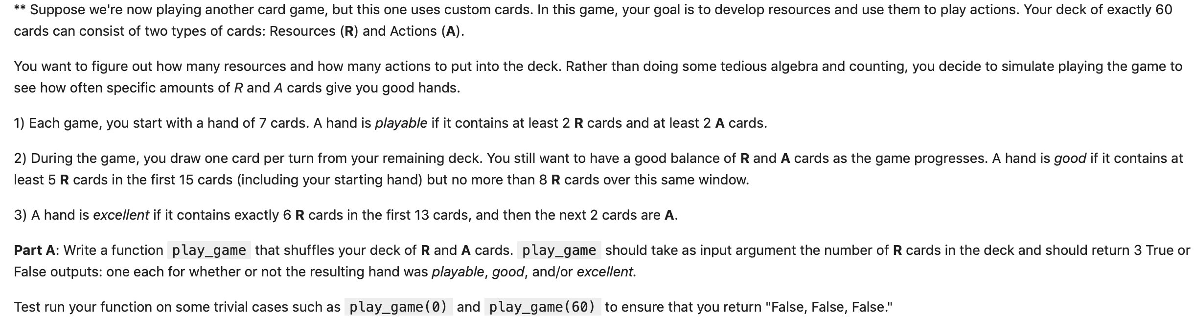 Solved ** Suppose we're now playing another card game, but | Chegg.com