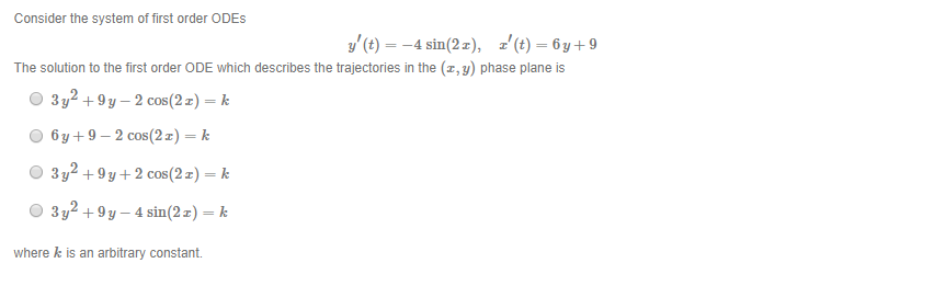 Solved Consider the system of first order ODES y'(t) = -4 | Chegg.com
