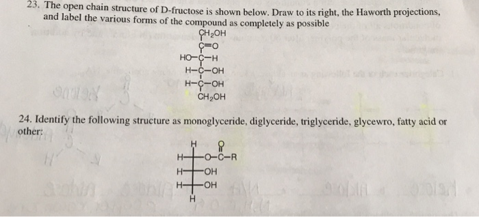 Solved 23. The open chain structure of D-fructose is shown | Chegg.com