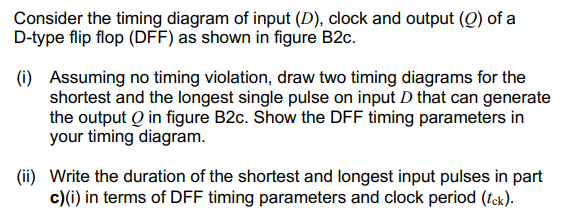 Solved Consider the timing diagram of input (D), clock and | Chegg.com