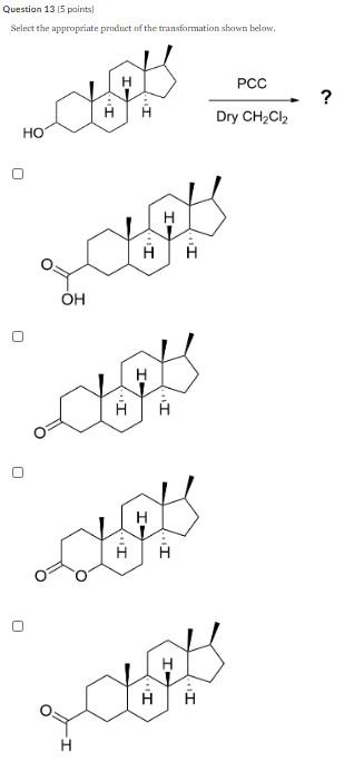 Solved Question 13 [5 paints] Select the appropriate ponduct | Chegg.com